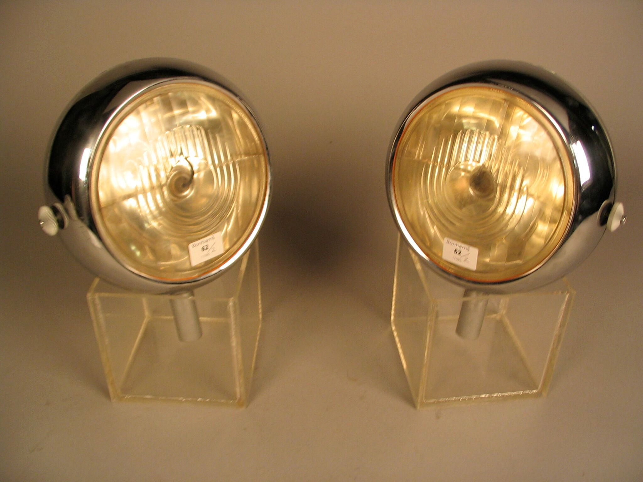 Bonhams Cars : A pair of Stephen Grebel tri-bar headlamps,