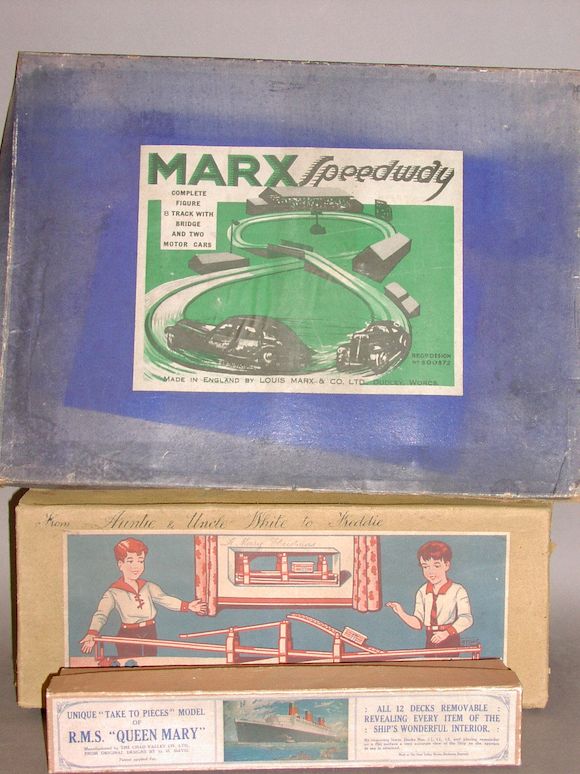 Bonhams : Marx Speedway racing car set 3