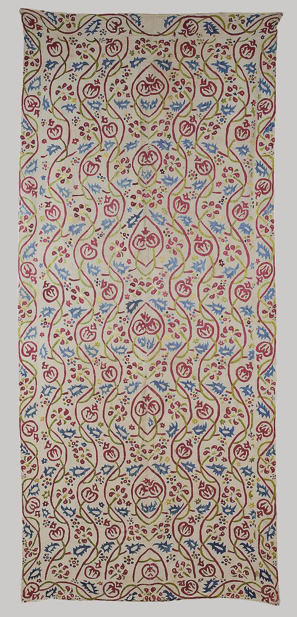 Bonhams : An Ottoman silk embroidered linen Panel (Bohca) Turkey, 17th ...