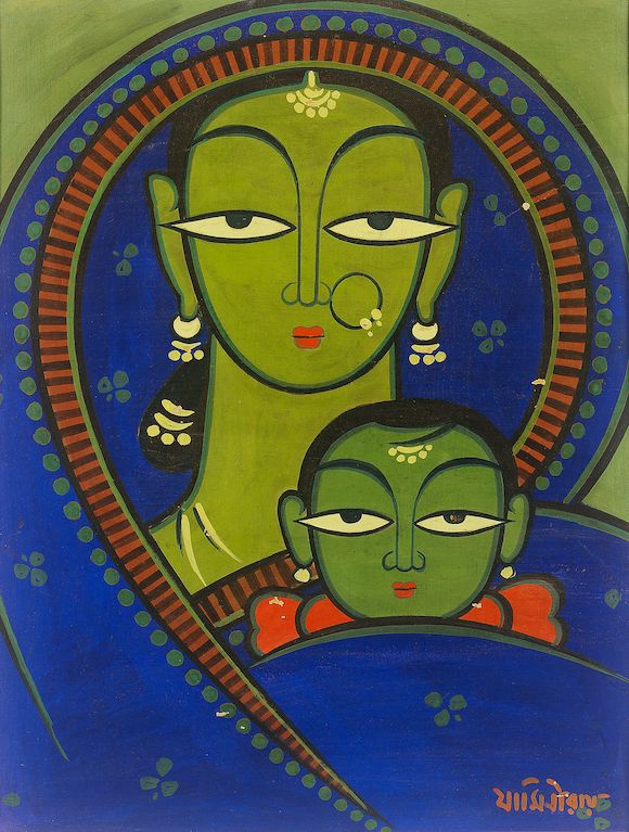 Bonhams : Jamini Roy (1887-1972) Mother and Child