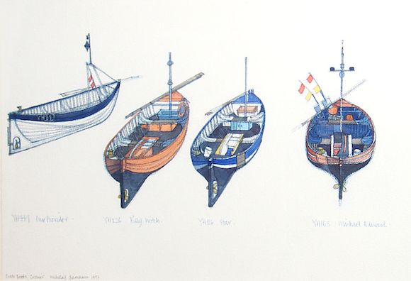 Bonhams : Nicholas Barnham (Contemporary) 20th C Crab boats at Cromer ...