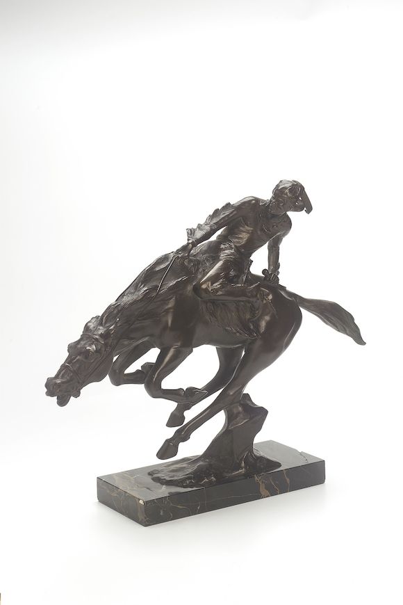 Bonhams : Bruno Zach, circa 1920 'Big Chief Tall Feather' a Bronze Figure
