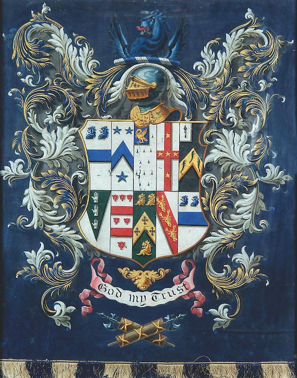 Bonhams : English School (19th Century) 19th C The arms of Mason, motto ...