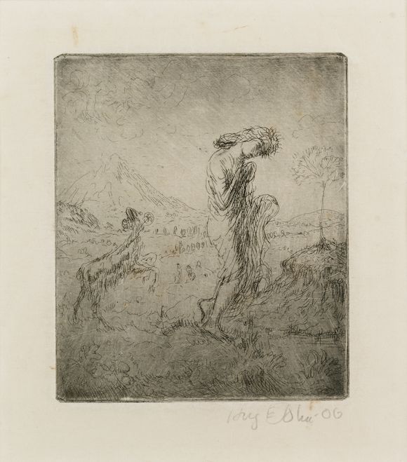Bonhams : Augustus John The Little Shepherdess Etching, 1906, on wove ...