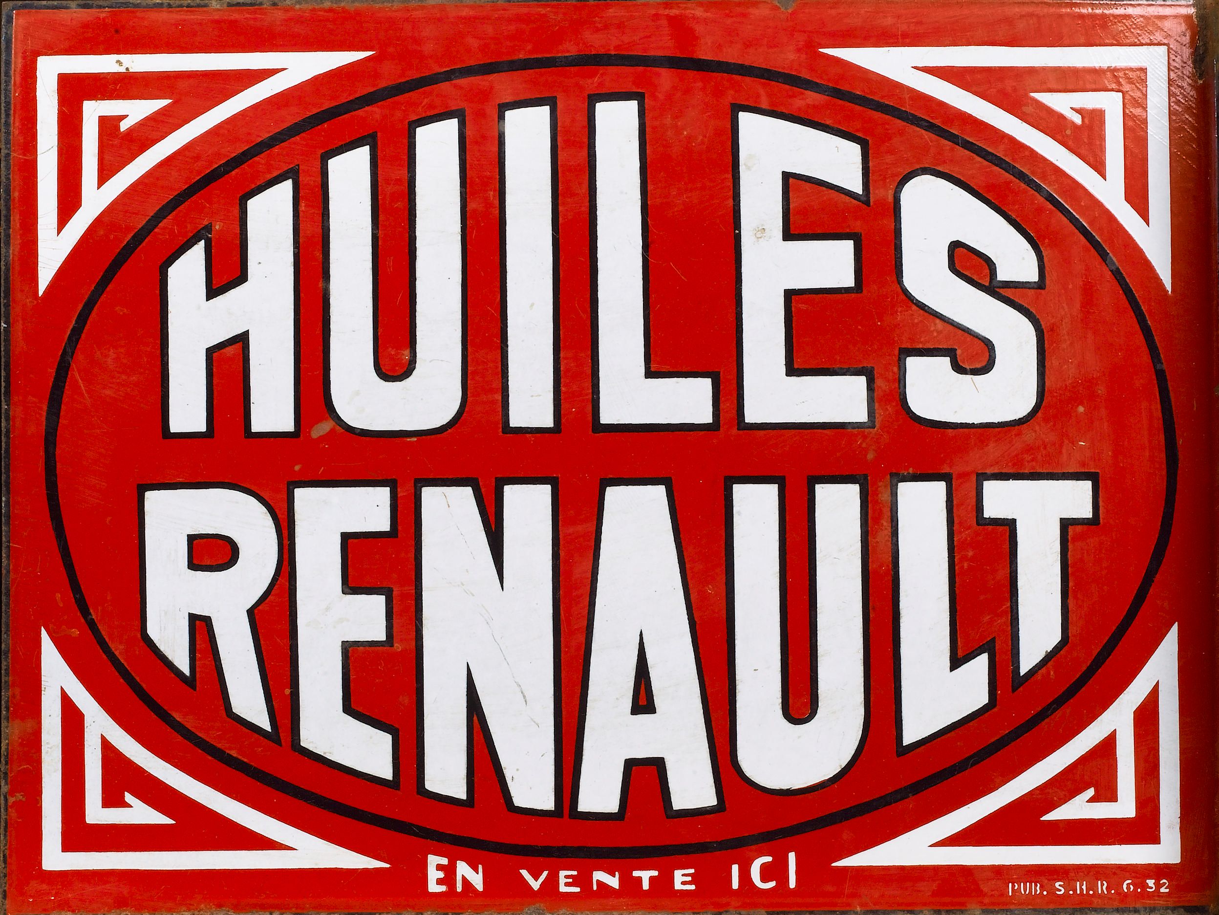 Bonhams Cars : A good 'Huiles Renault' enamel sign,