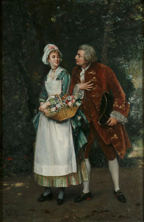Bonhams : Marie de Garay The flower girl, 9 3/8 x 6 1/4 in. (23.8 x 15. ...