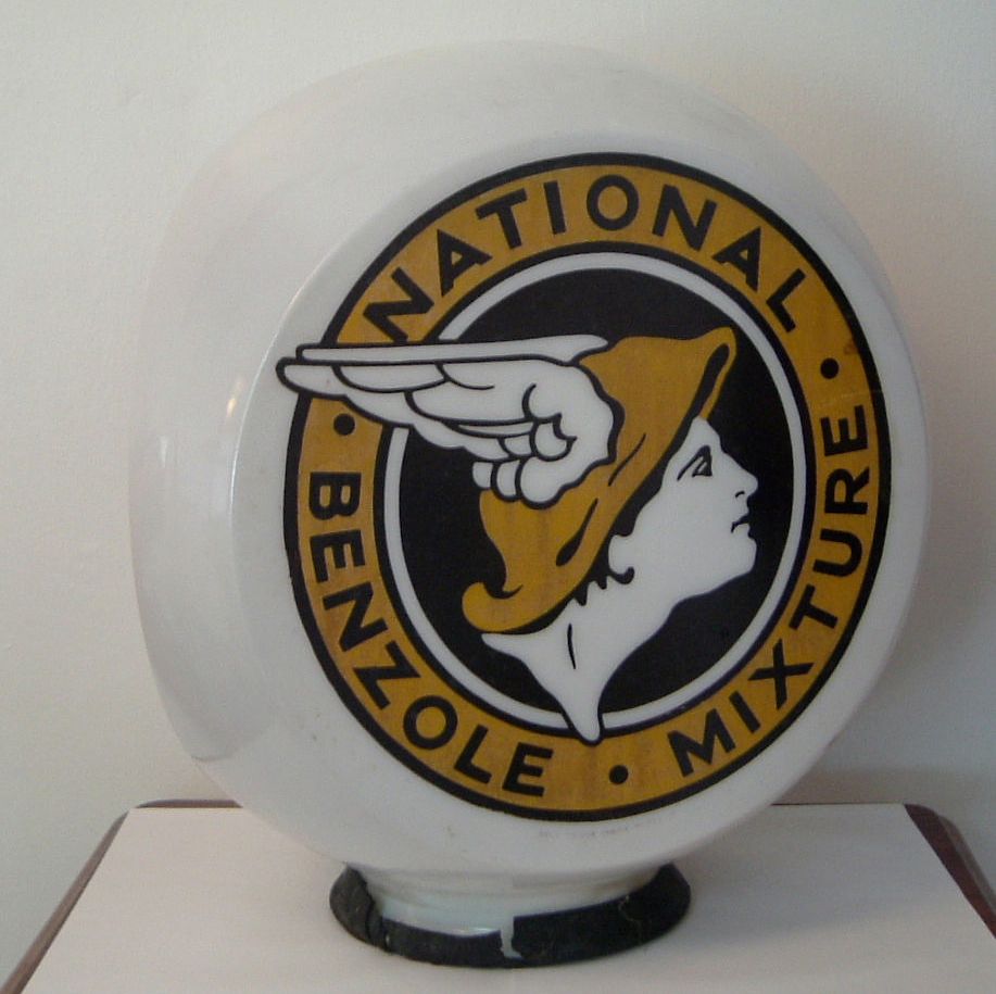 Bonhams Cars : A rare National Benzole Mixture petrol pump globe,
