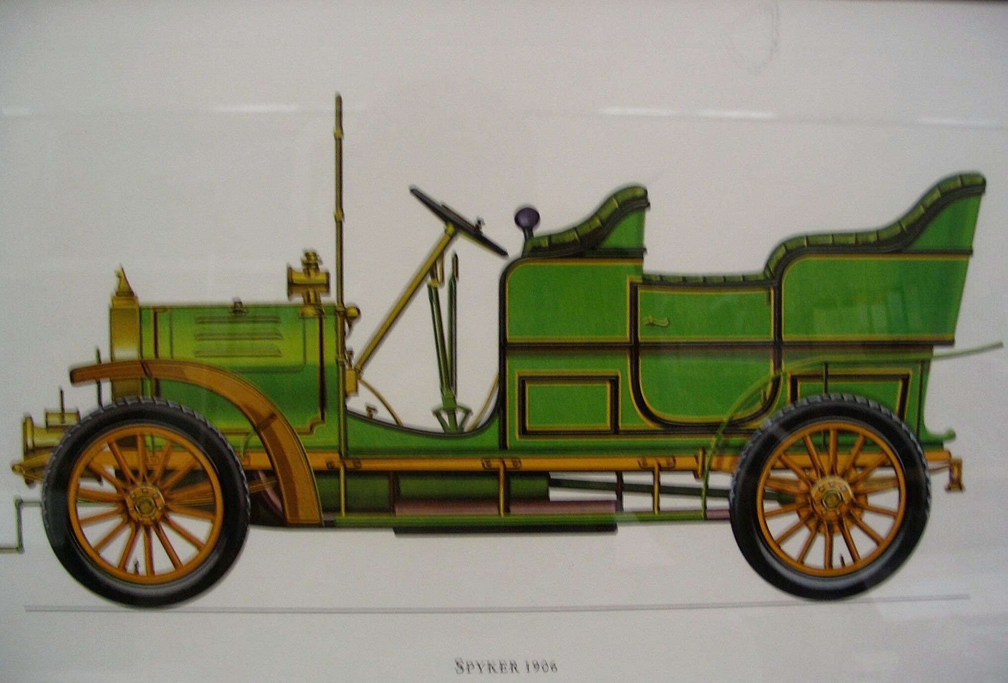 Bonhams Cars : A colour print depicting a 1902 Berna Ideal,