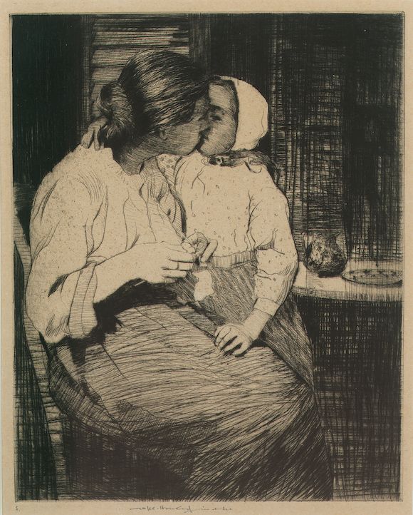 Bonhams : William Lee Hankey The Kiss Drypoint etching, 1917-18, on ...