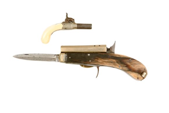 Bonhams : A Very Small Percussion Box-Lock Pocket Pistol