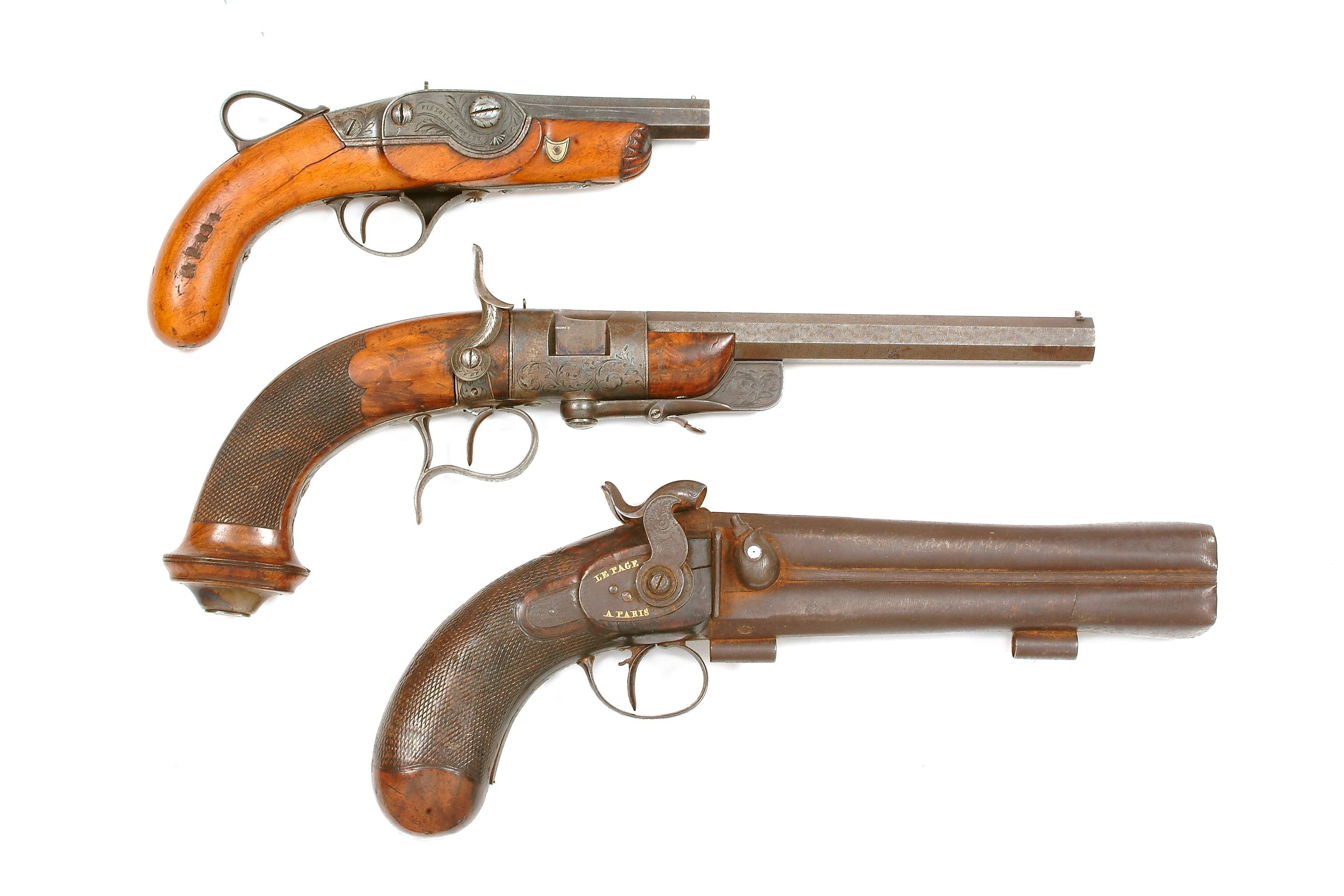 A Rare 54-Bore Robert Patent Breech-Loading Pistol Signed Pistolet ...