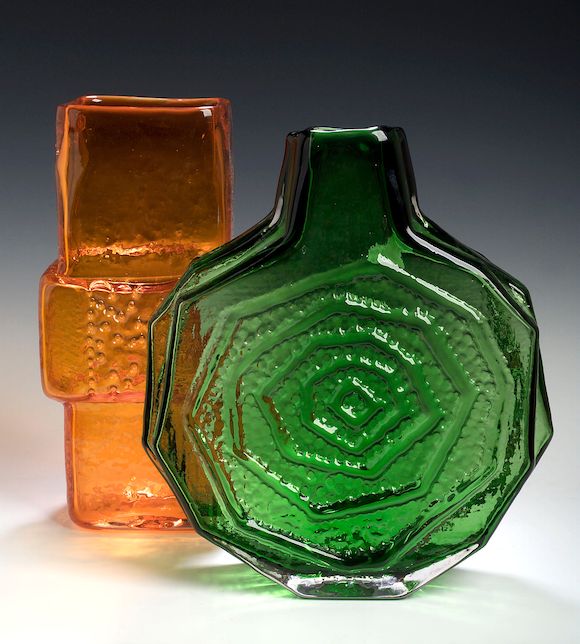 Bonhams : Geoffrey Baxter for Whitefriars, A "Drunken Bricklayer" vase,