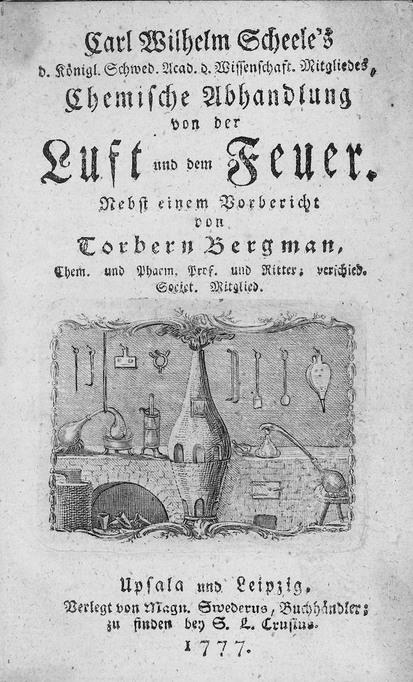 Bonhams : SCHEELE (CARL WILHELM) Chemische Abhandlung von der Lust und ...