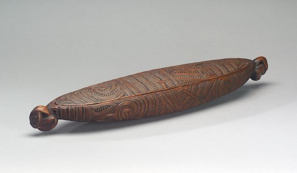 Bonhams : A Maori Box 48cm. long