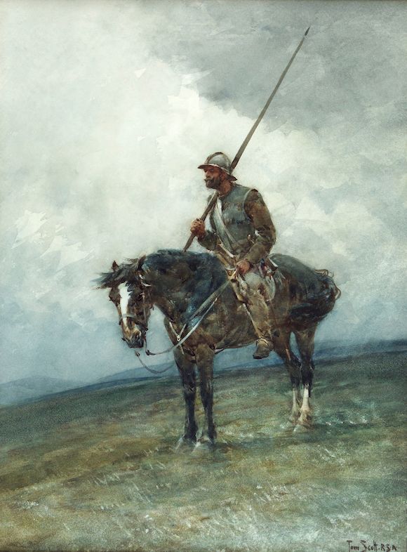 Bonhams : Tom Scott RSA (1854-1927) "Mosstrooper" 49 x 36.5cm (19 1/4 x ...