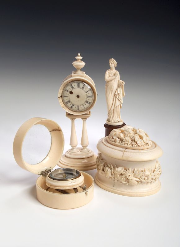 Bonhams : A 19th/ early 20th Century ivory figure of a Classical Maiden,