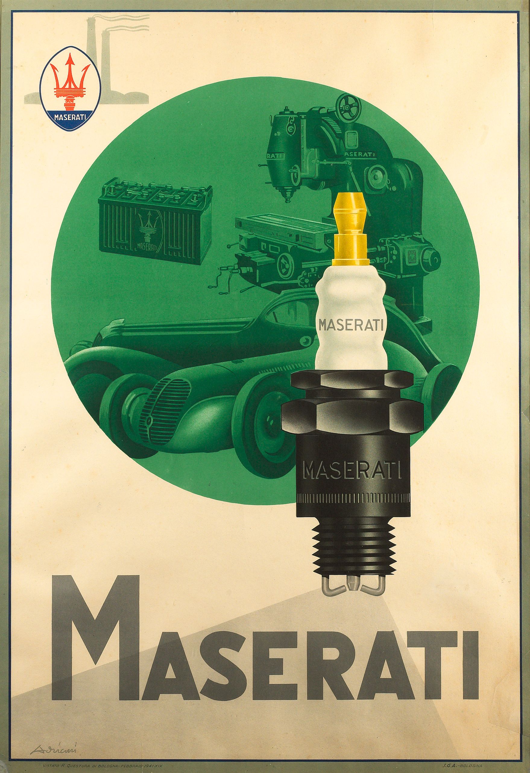 Bonhams Cars : A rare Maserati advertising poster, Italian, 1941,
