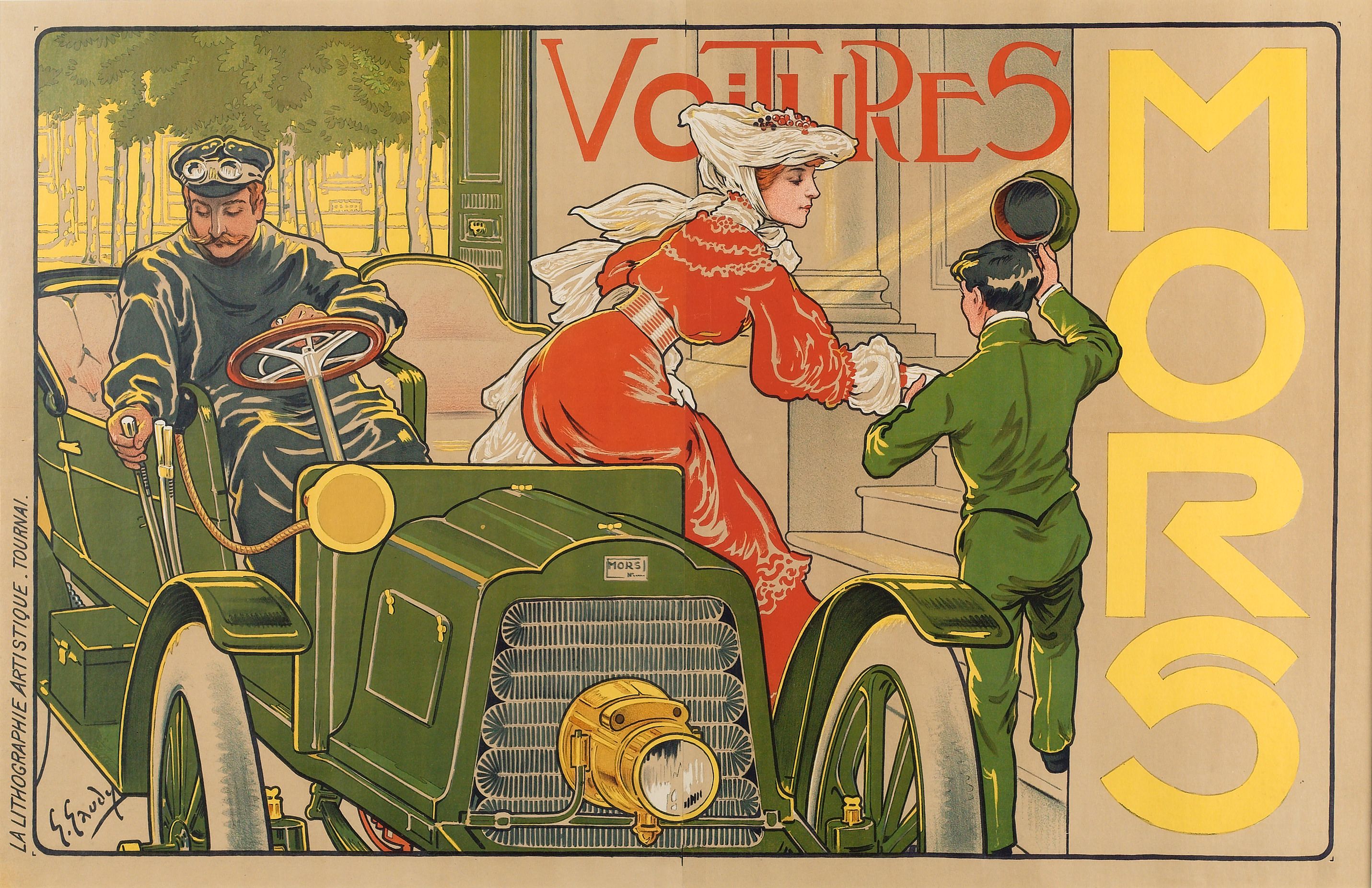 Bonhams Cars : A fine and rare 'Voitures Mors' advertising poster by G ...