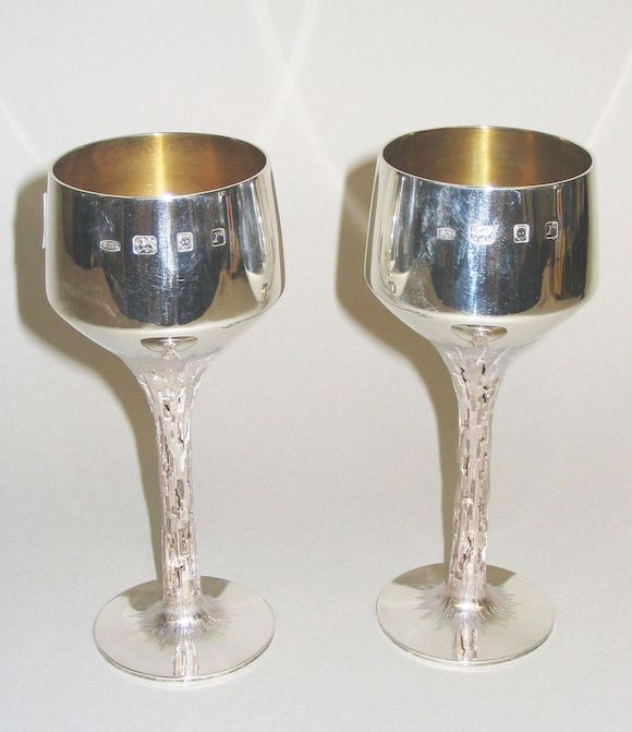 Bonhams : CHRISTOPHER NIGEL LAWRENCE : A set of twelve silver goblets ...