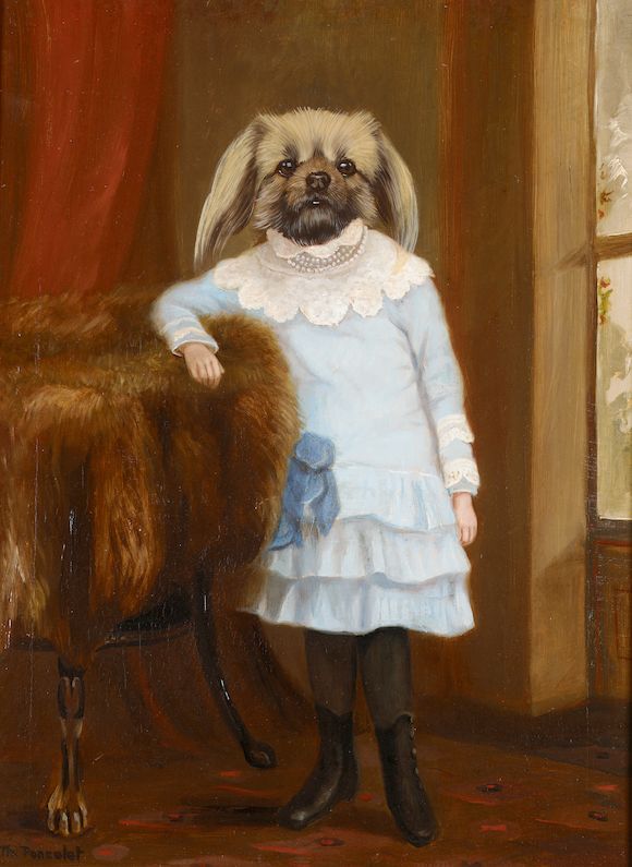 Bonhams : Thierry Poncelet (Belgian b. 1946) The blue dress 24 x 18 in ...
