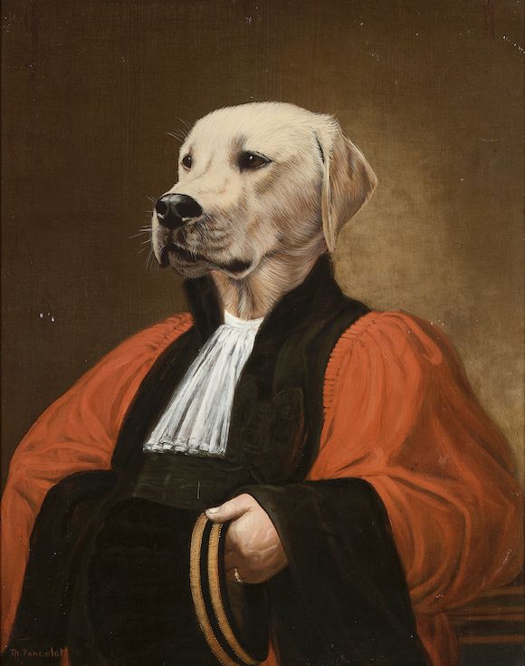 Bonhams : Thierry Poncelet (Belgian b. 1946) The advocate 30 x 24 in ...