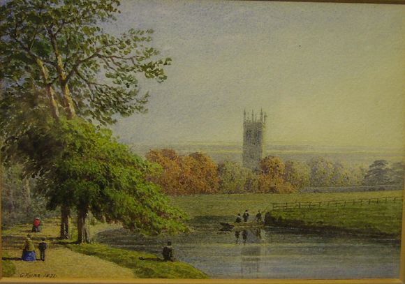 Bonhams : George Pyne (1800-1884), Magdalen Tower from Christchurch ...