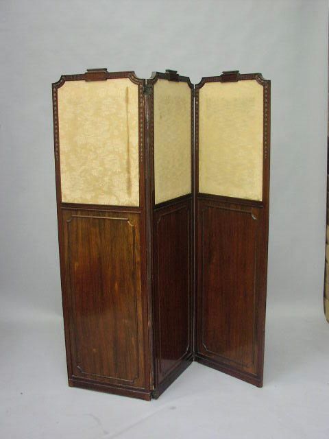 Bonhams : A late 19th century carved mahogany three fold screen, each ...