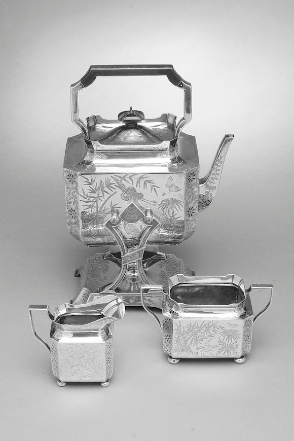 Bonhams : A Victorian aesthetic movement three piece tea service, by ...