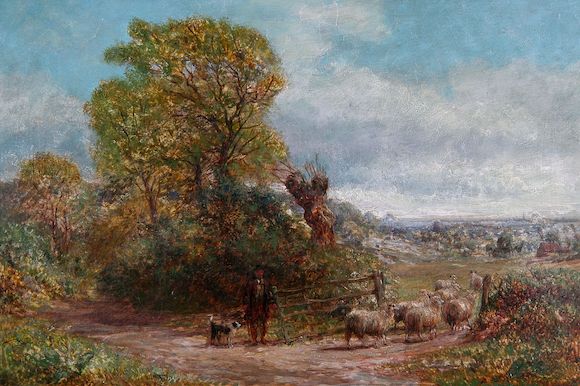 Bonhams : Charles Thomas Burt (1823-1902) Moving the sheep 31 x 45cm ...