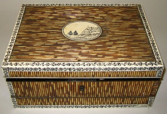 Bonhams : An early 19th Century Anglo-Indian ivory and porcupine quill ...