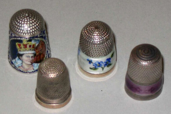 Bonhams : A silver and enamel thimble to commemorate the Coronation of ...