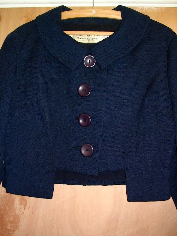 Bonhams : A 1960's prussian blue box jacket labelled "Christian Dior ...