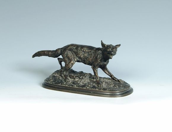 Bonhams : Peter Jules Mene (b.1810-1879) A bronze of a fox