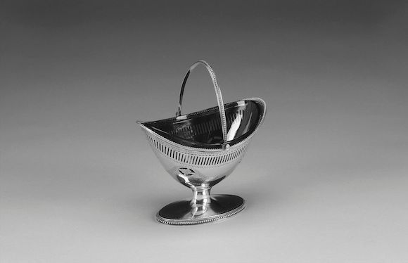 Bonhams : A George III silver swing-handle sugar basket, by Thomas ...
