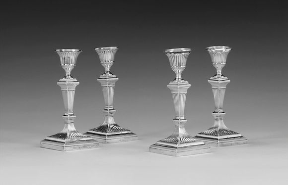 Bonhams : A pair of late Victorian silver candlesticks, by William ...