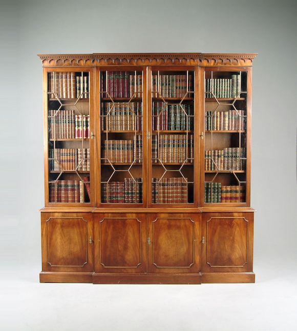 Bonhams : A George III style mahogany breakfront bookcase