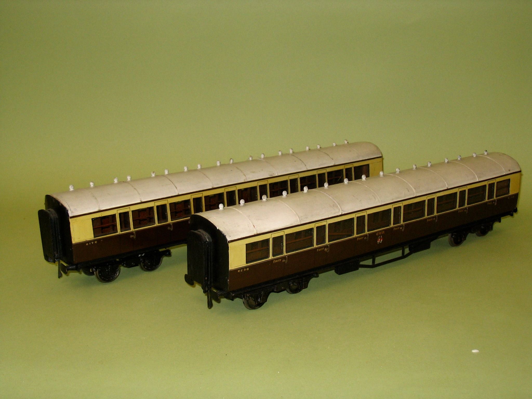 double bogie coaches in brown and cream - auctions & price archive