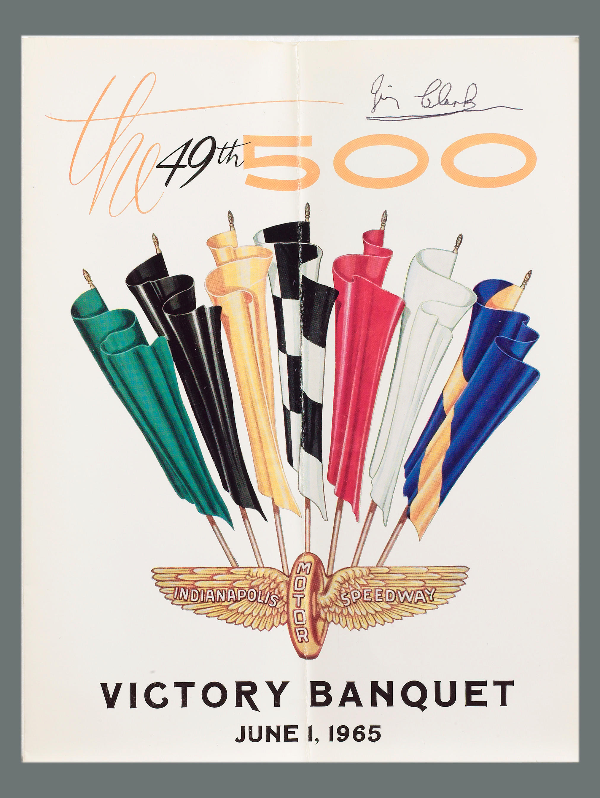 Bonhams Cars : An Indianapolis The 49th 500 Victory Banquet menu signed ...