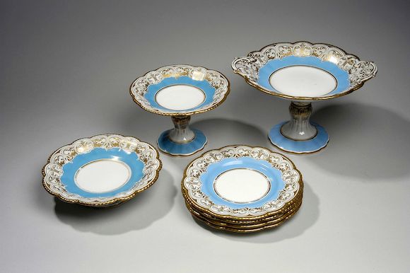 Bonhams : A George Grainger and Co. semi-porcelain dessert service,