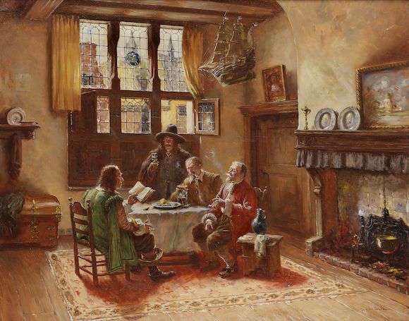 Bonhams : Otto Urbahn (German 19th century) A good read 62 x 78 cm. (24 ...
