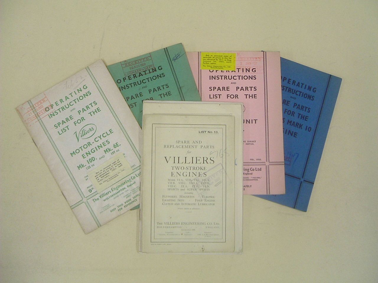 Bonhams Cars : Villiers spare and replacement parts lists