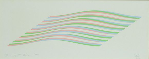 Bonhams : Bridget Riley (British, 1931-1984) Small Waves 8 x 18 3/4in ...
