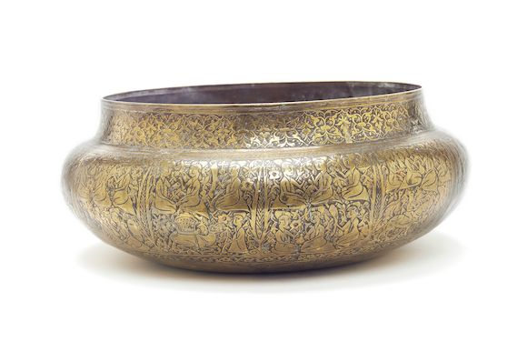 Bonhams : A Safavid brass Bowl with Armenian inscription Persia ...