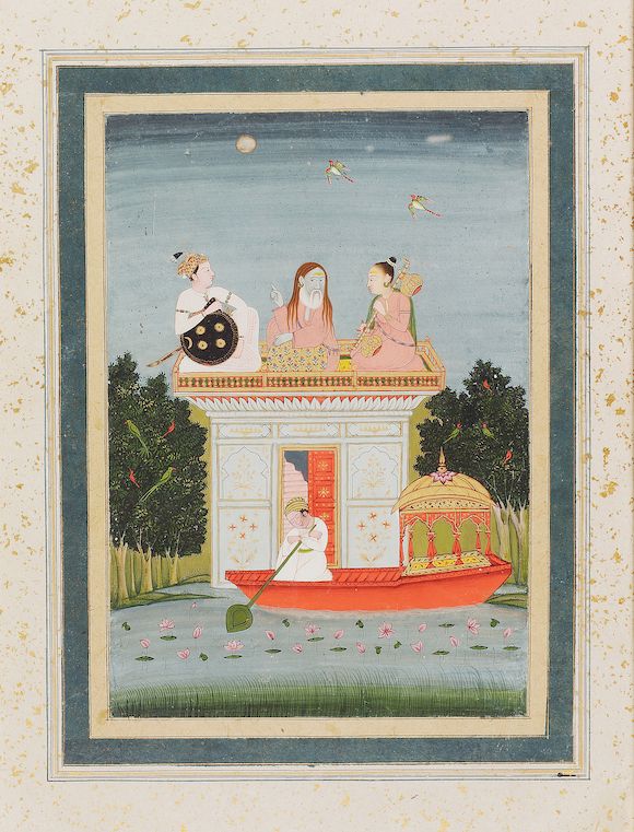 Bonhams : Kedar Ragini: an ascetic seated on the roof of a watertower ...