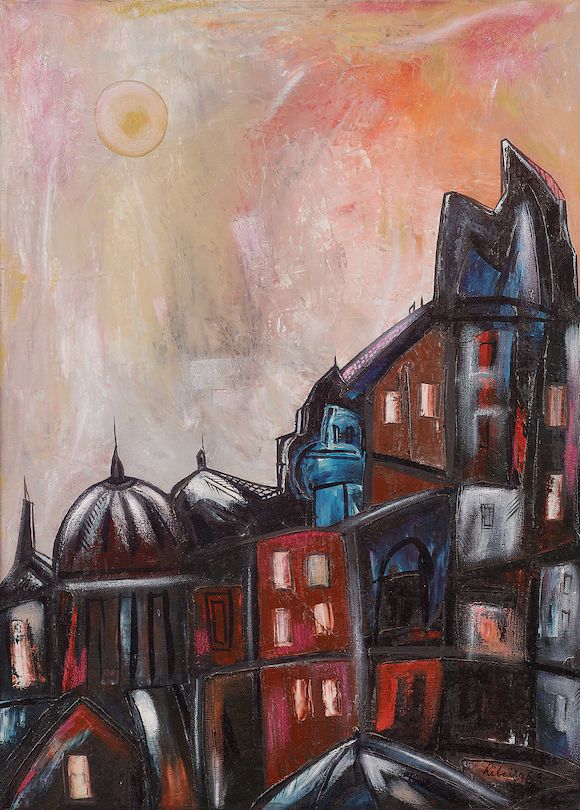 Bonhams : Lance Ribeiro (India, b.1933) Landscape with Dome