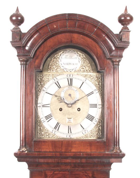 Bonhams : A mahogany cased longcase clock Thos Smith, Norwich