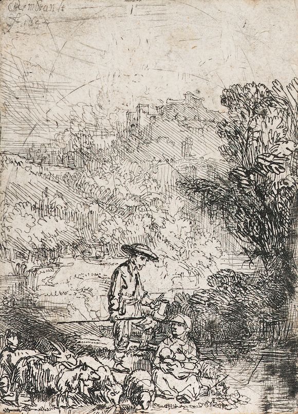 Bonhams : Rembrandt Harmensz. van Rijn The Shepherd and his family ...