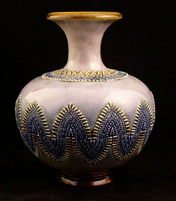 Bonhams : Lambeth A Doulton Lambeth vase by Jane Hurst, dated 1884,