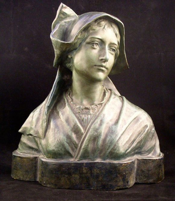 Bonhams : A Goldscheider bust of a girl by Petri, circa 1900,