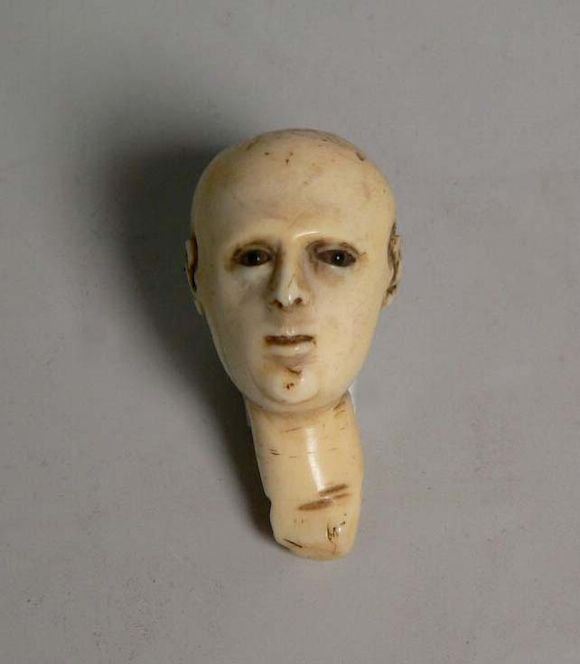 Bonhams : An early 19th century carved ivory head of a man
